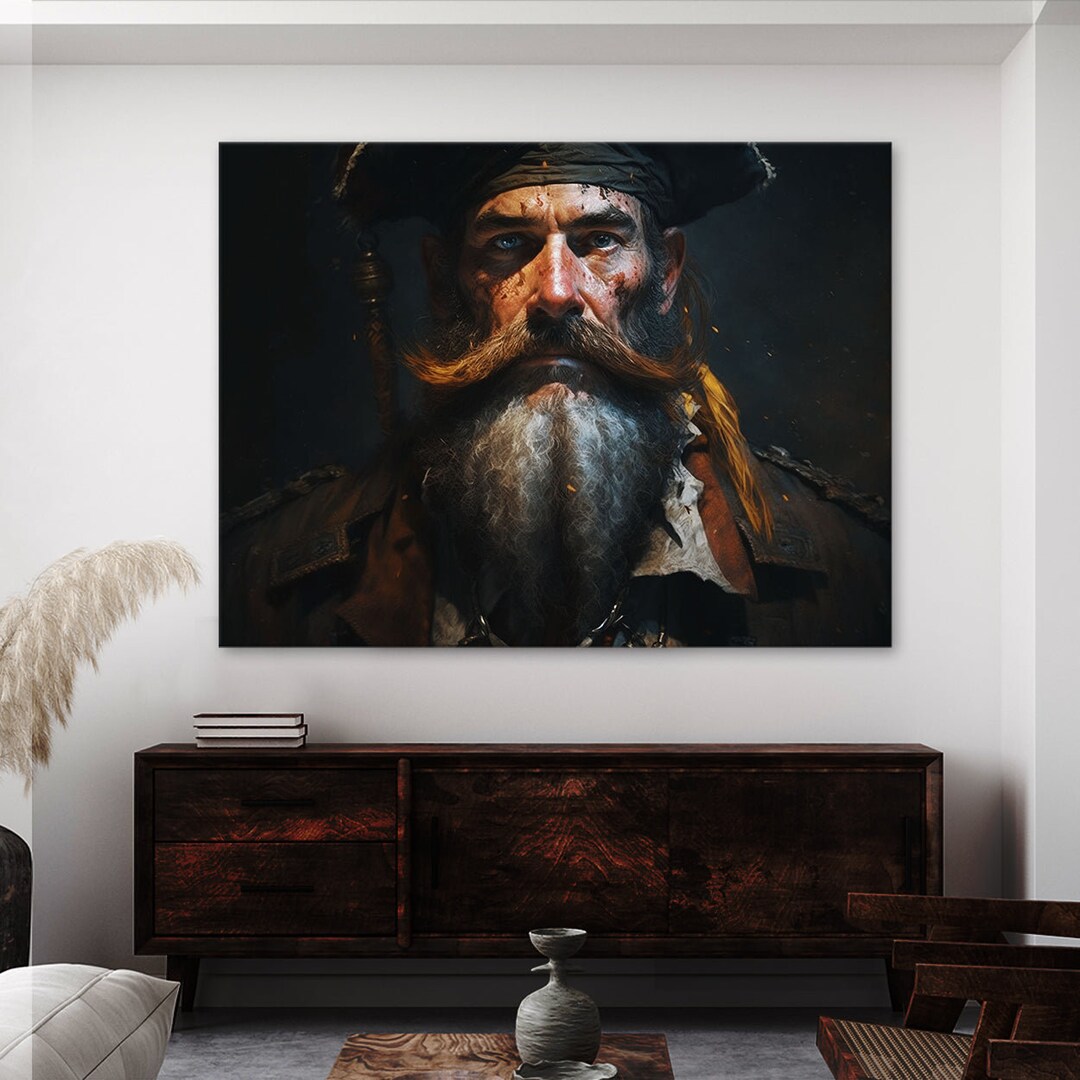 Pirate Captain Portrait 45 Canvas | Wall Art Home Decoration Painting ...