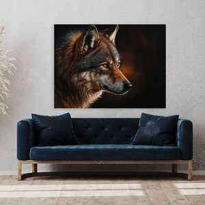 Wolf Realistic Face 6 Canvas | Wall Art Home Decoration Painting Poster ...