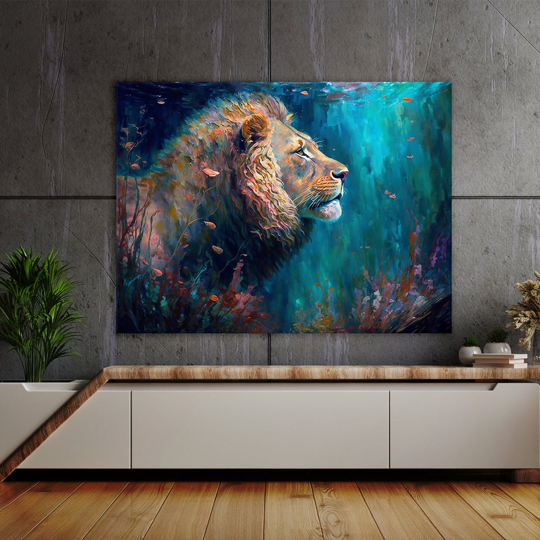Lion 92 Canvas Wall Art Decor - Etsy