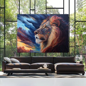 Lion Sky Drama 8 Canvas Wall Art Decor - Etsy