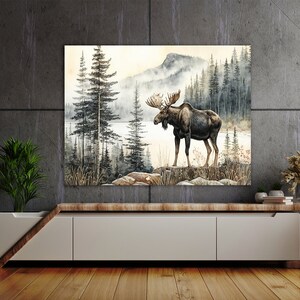 Moose Landscape 13 Canvas Wall Art Decor - Etsy