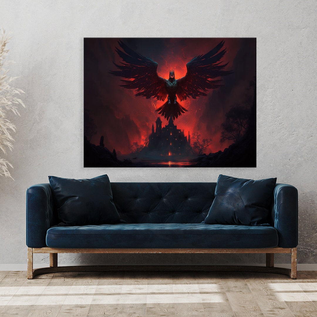 Phoenix Art Dark Gothic Phoenix 26 Canvas | Wall Art Home Decoration ...