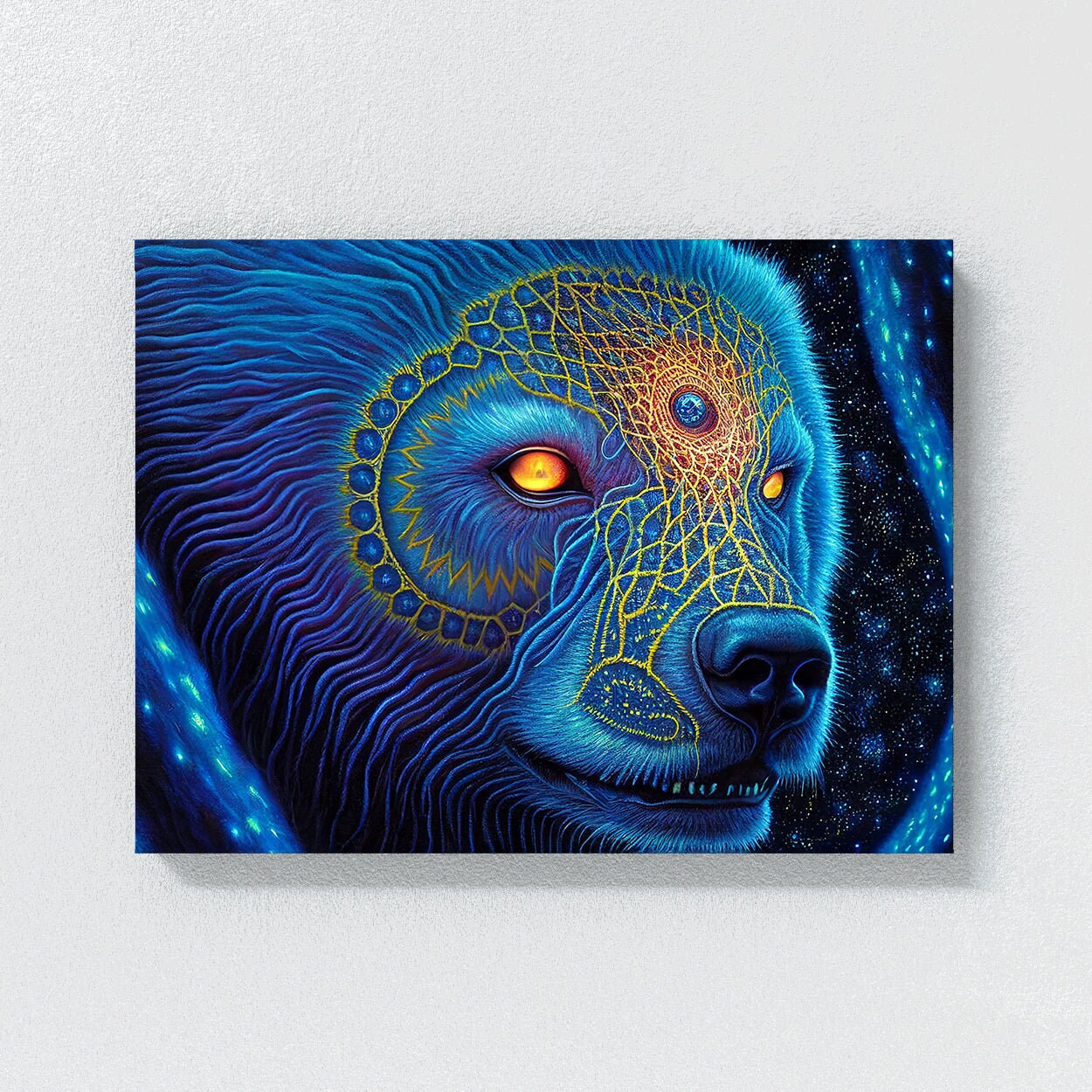 Dmt Trippy Spirit Bear 80 Canvas Wall Art Decor - Etsy
