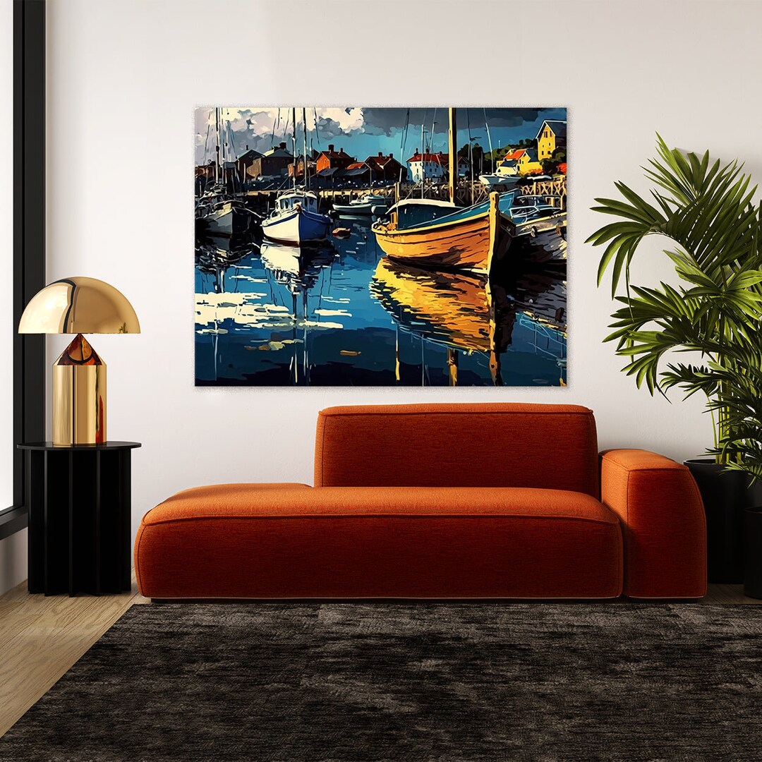 Nautical Harbor Boats 7 Canvas | Wall Art Home Decoration Painting ...