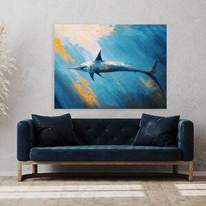 Swordfish Scene 22 Canvas | Wall Art Home Decoration Painting Poster ...