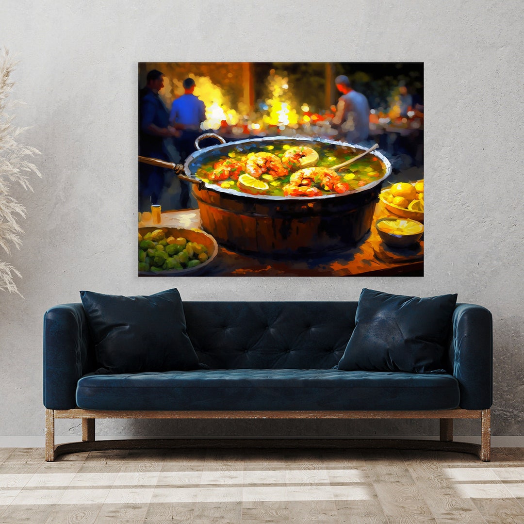 Shrimp Boil 32 Canvas | Wall Art Home Decoration Painting Poster Print ...