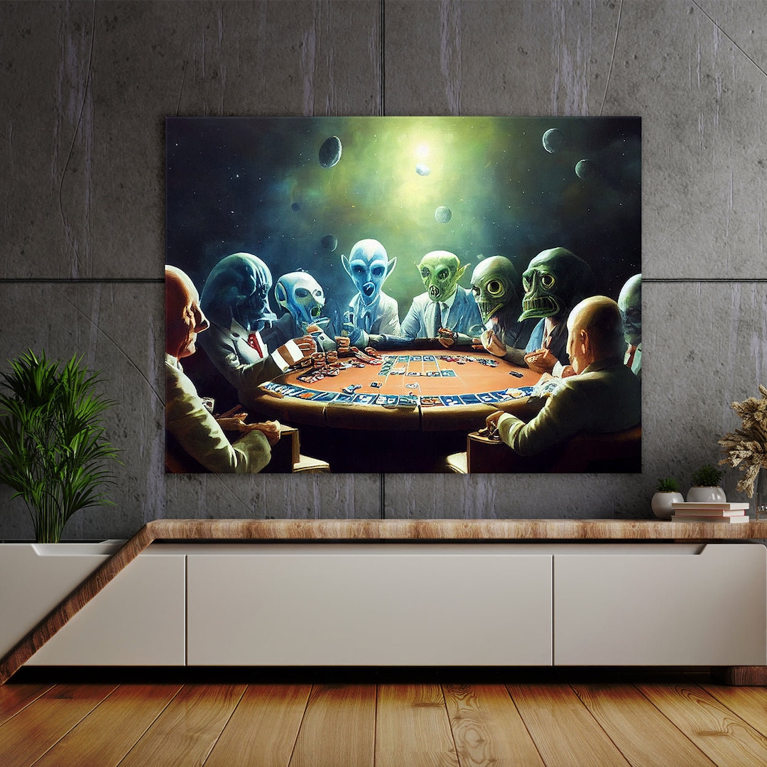 Aliens Poker 3 Canvas Wall Art Decor - Etsy