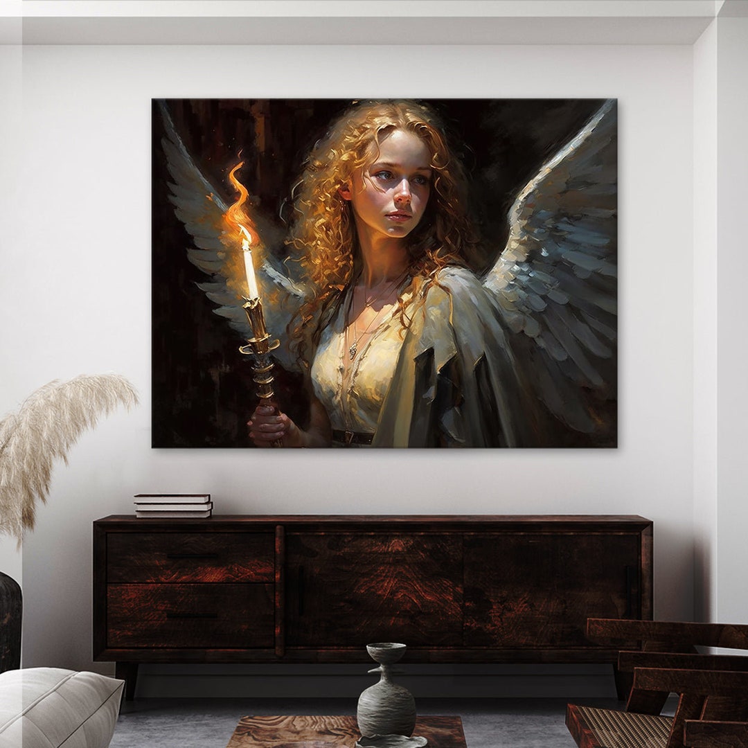 Angel Art Angel Torch 36 Canvas Wall Art Decor - Etsy