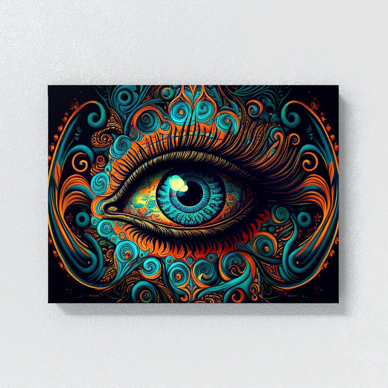Dmt Trippy Psychedelic Eye 4 Canvas Wall Art Decor - Etsy
