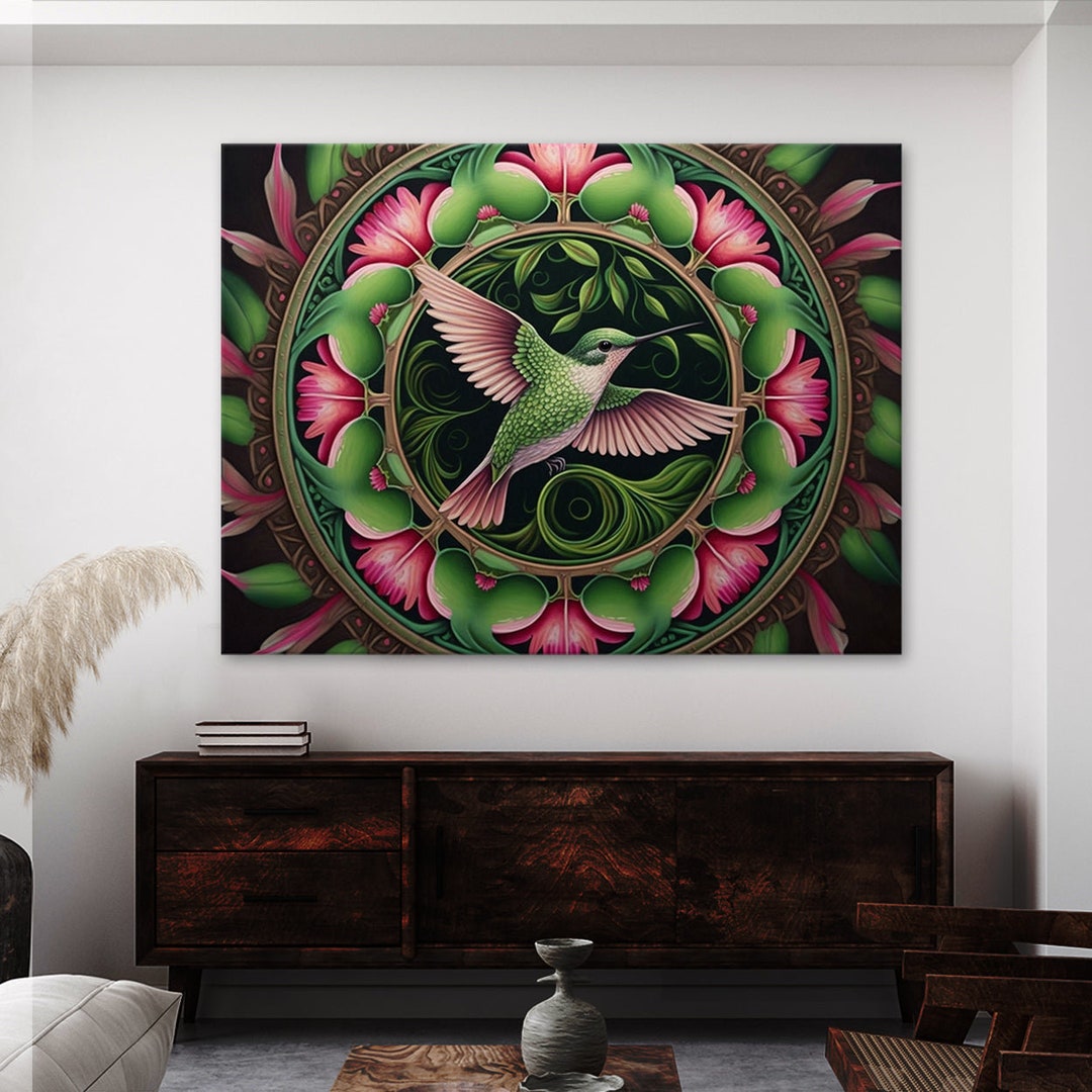Mandala Hummingbird 35 Canvas | Wall Art Home Decoration Painting ...