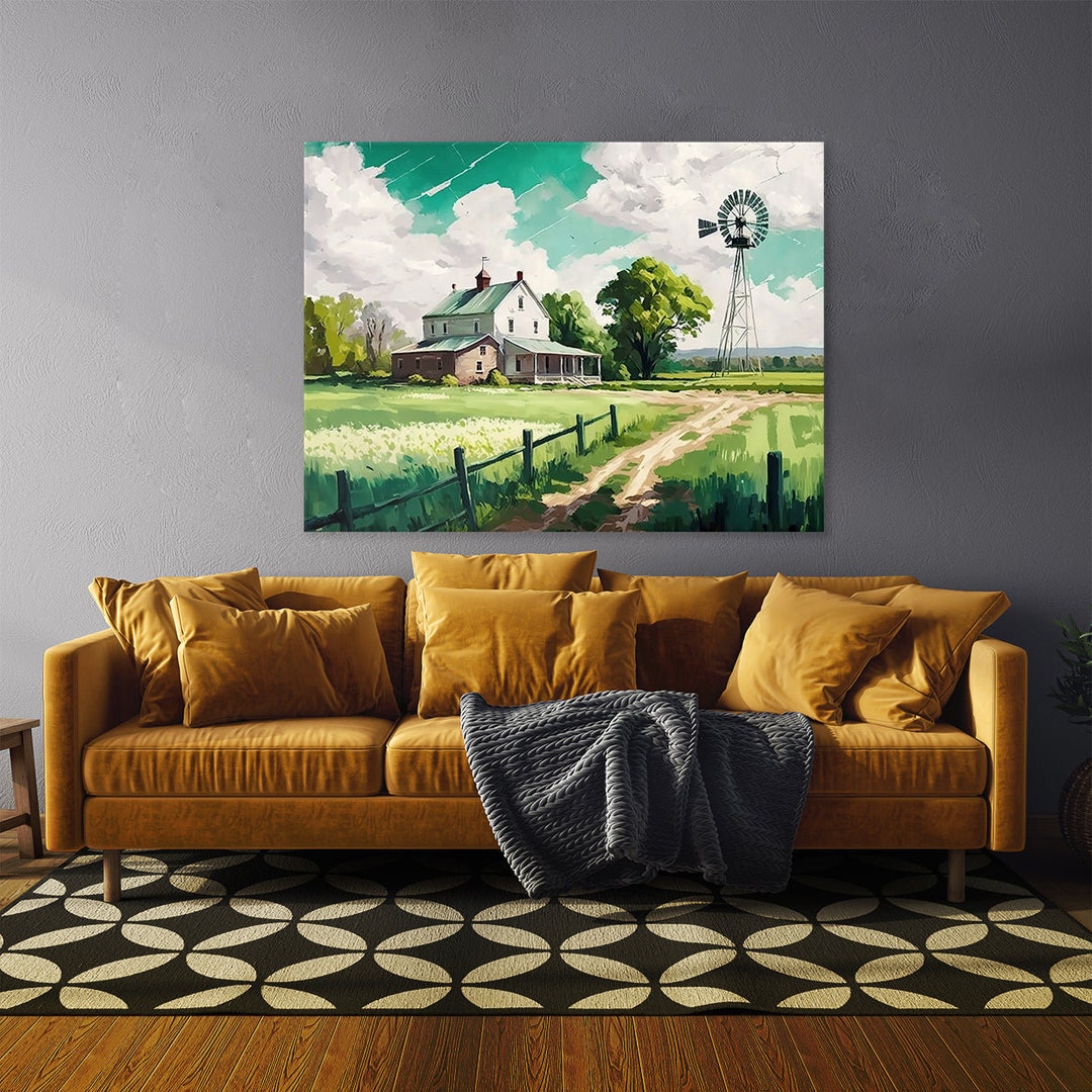 Farm Farmhouse Pasture 9 Canvas Wall Art Decor - Etsy