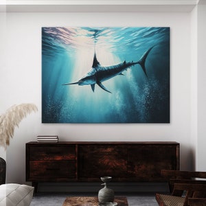 Swordfish Realistic Scene 15 Canvas | Wall Art Home Decoration Painting ...