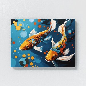 Koi Fish Pop 27 Canvas | Wall Art Home Decoration Painting Poster Print ...