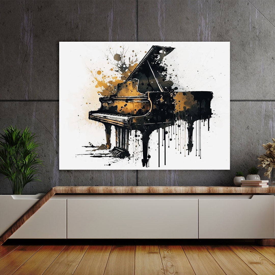 Piano Art Abstract Piano Ink 41 Canvas | Wall Art Home Decoration ...