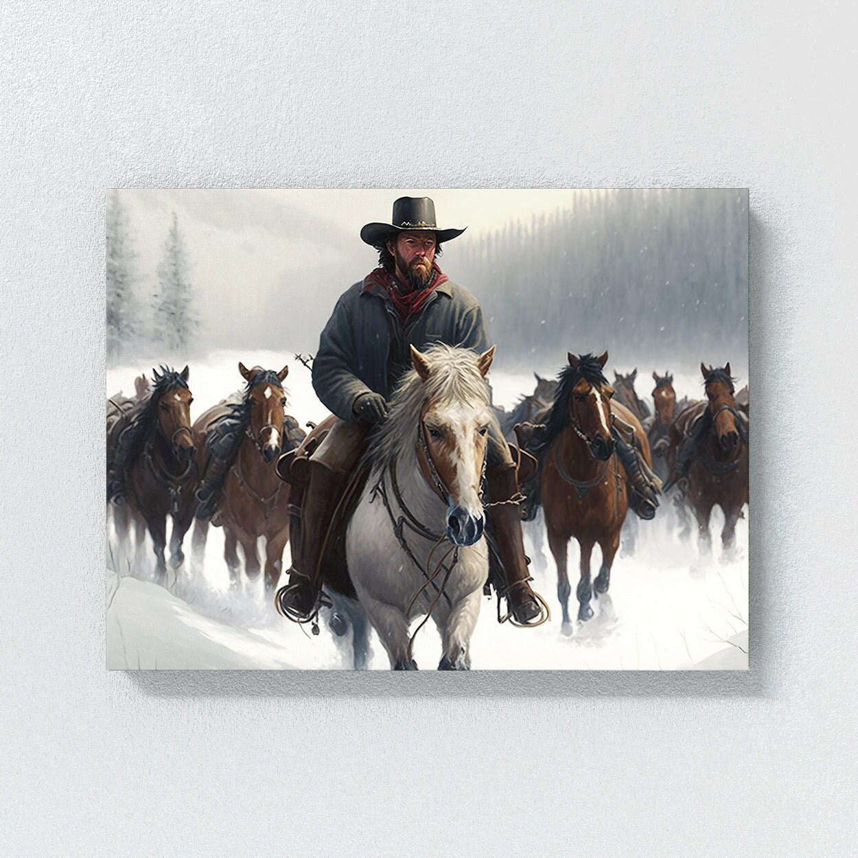 Cowboy Snow 39 Canvas Wall Art Decor - Etsy Canada