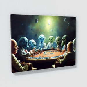 Aliens Poker 3 Canvas Wall Art Decor - Etsy