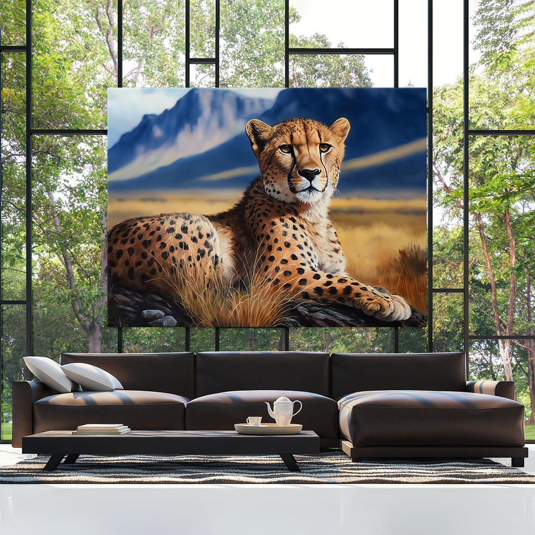 Cheetah Landscape 7 Canvas Wall Art Decor - Etsy