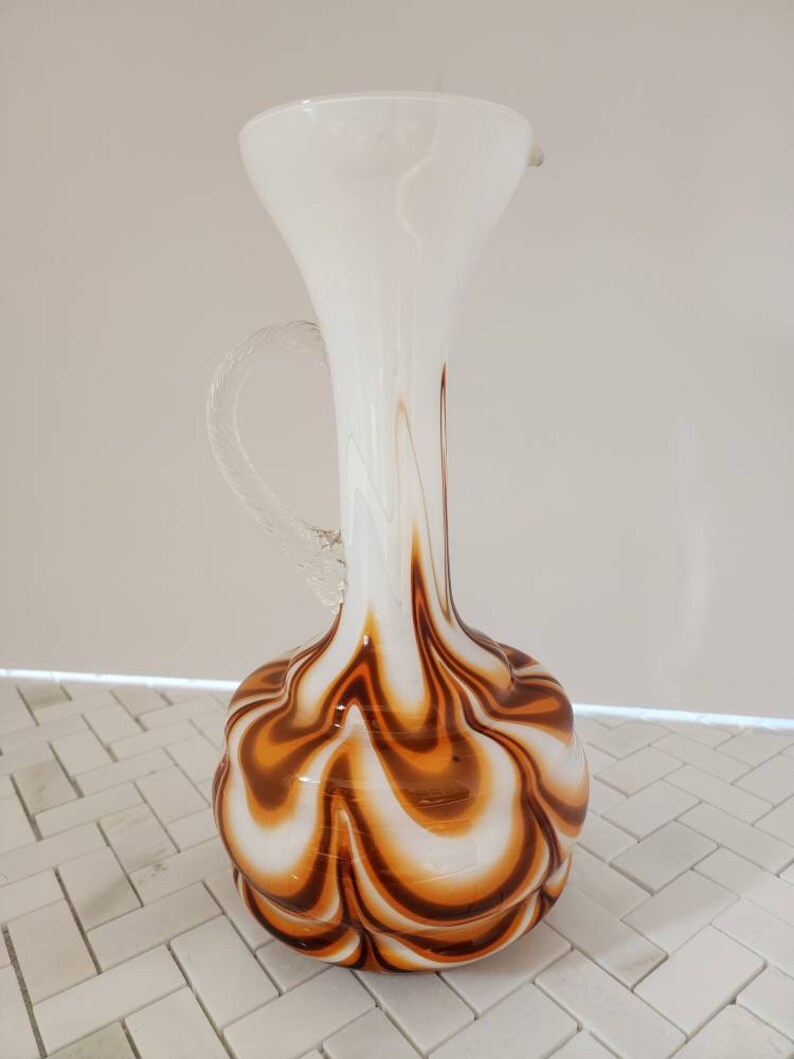 1960's Opalina Fiorentina Pitcher Made by Stelvia in Italy Empoli Glass ...