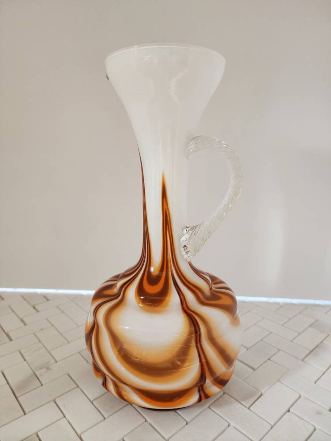 1960's Opalina Fiorentina Pitcher Made by Stelvia in Italy Empoli Glass ...