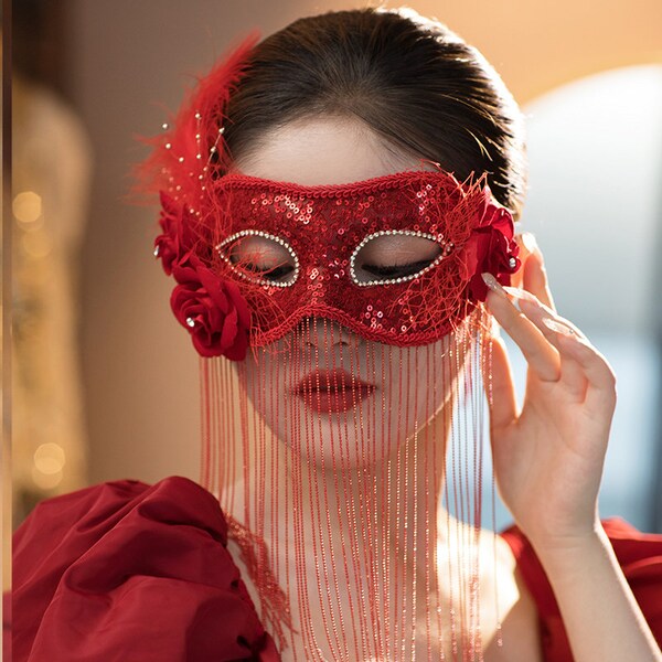 Red Masquerade - Etsy