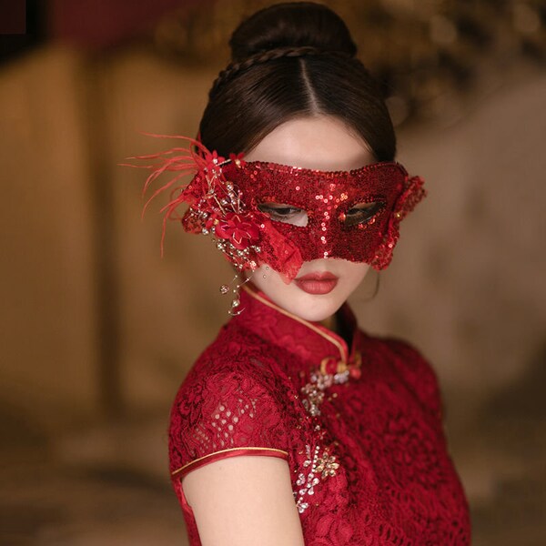Red Masquerade Mask - Etsy