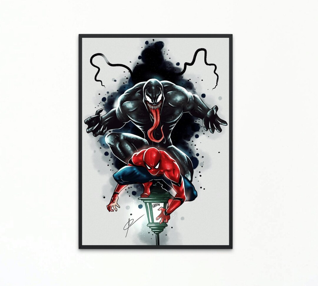 Print of Art A4 Venom & Spidey / Illustration frame Not - Etsy
