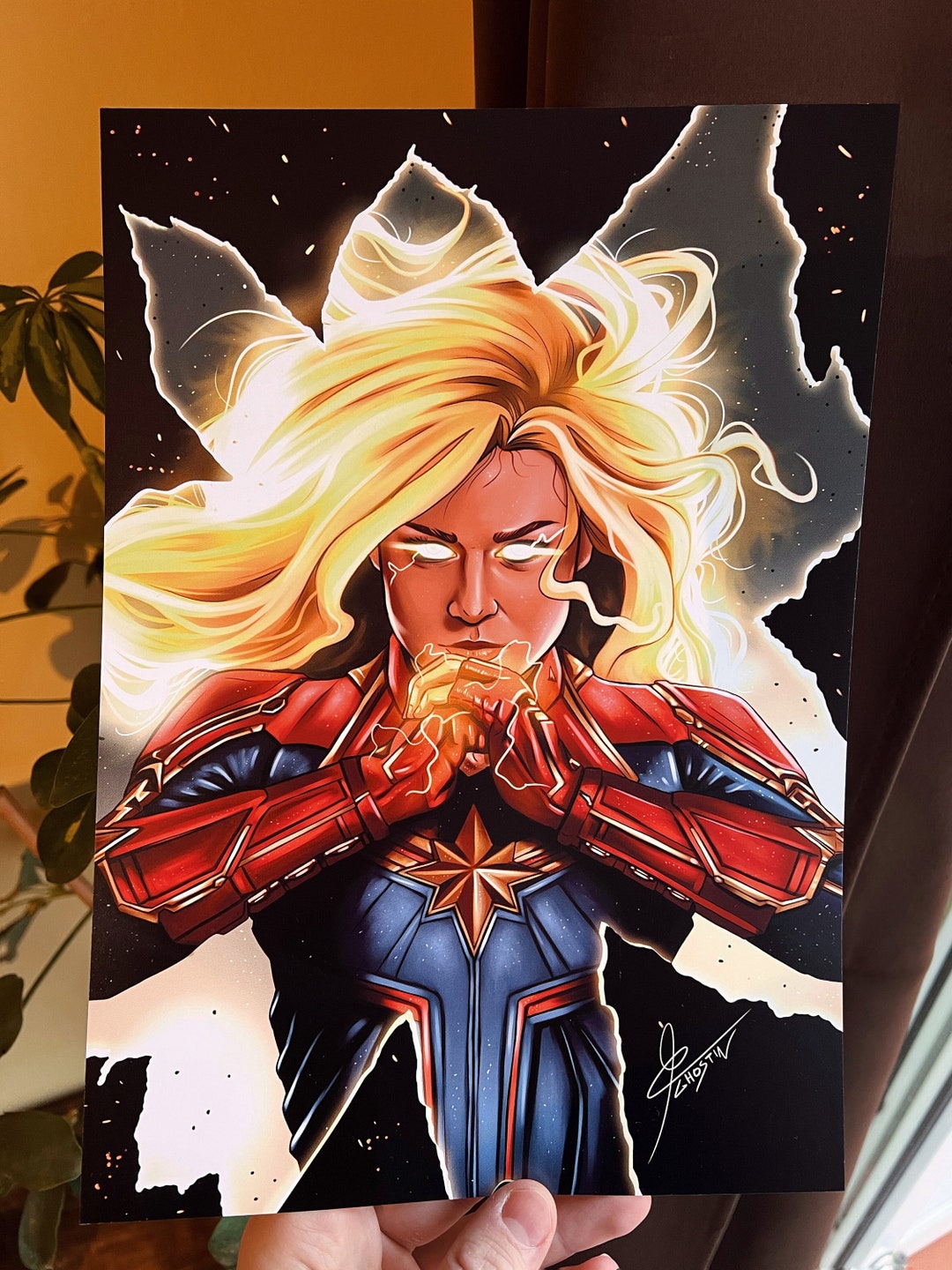 Print of Art CAPTAIN MARVEL A4 / Fan Art - Etsy