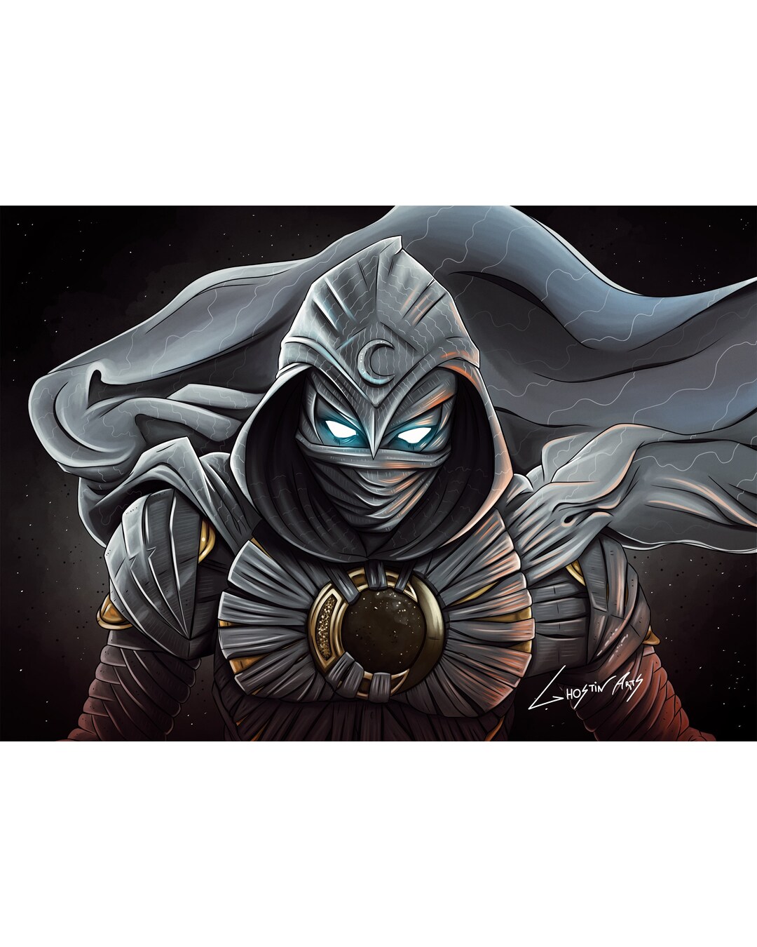 Print of Art MOON KNIGHT 210x 297mm A4 Fan Art - Etsy