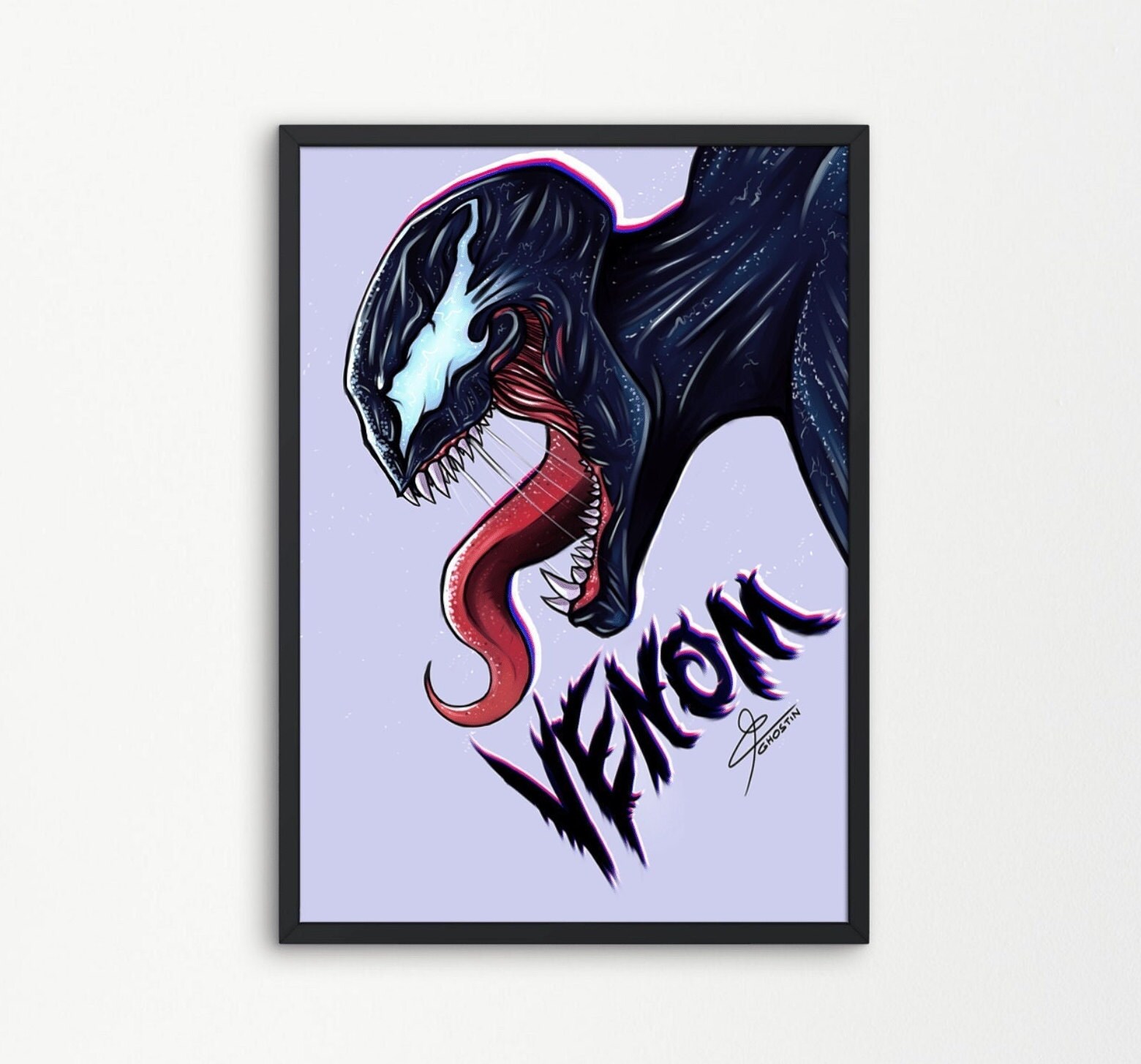 Print of Art A4 Venom frame Not Included / Illustration - Etsy UK
