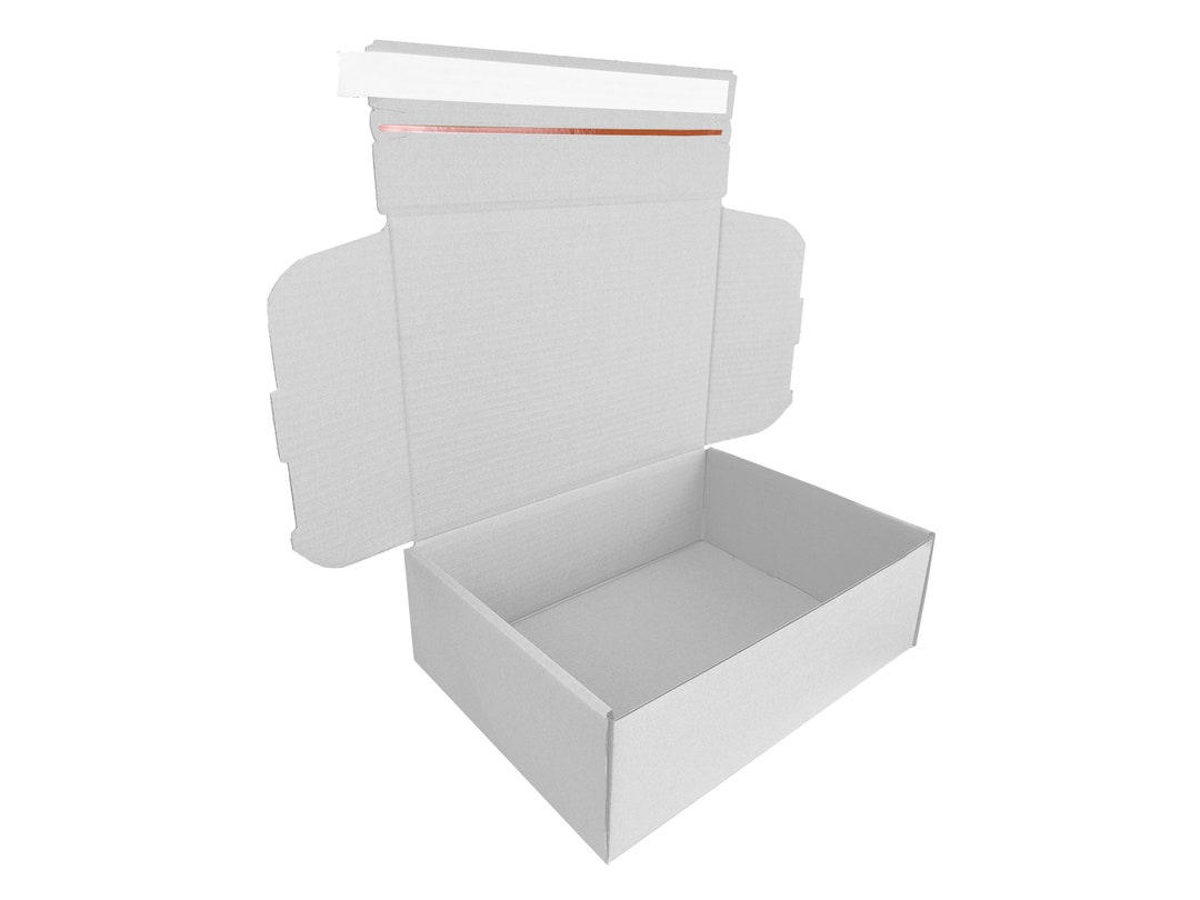 Peel & Seal White 10x7x3 Storage Self Tear Strip Boxes Ecommerce Postal ...