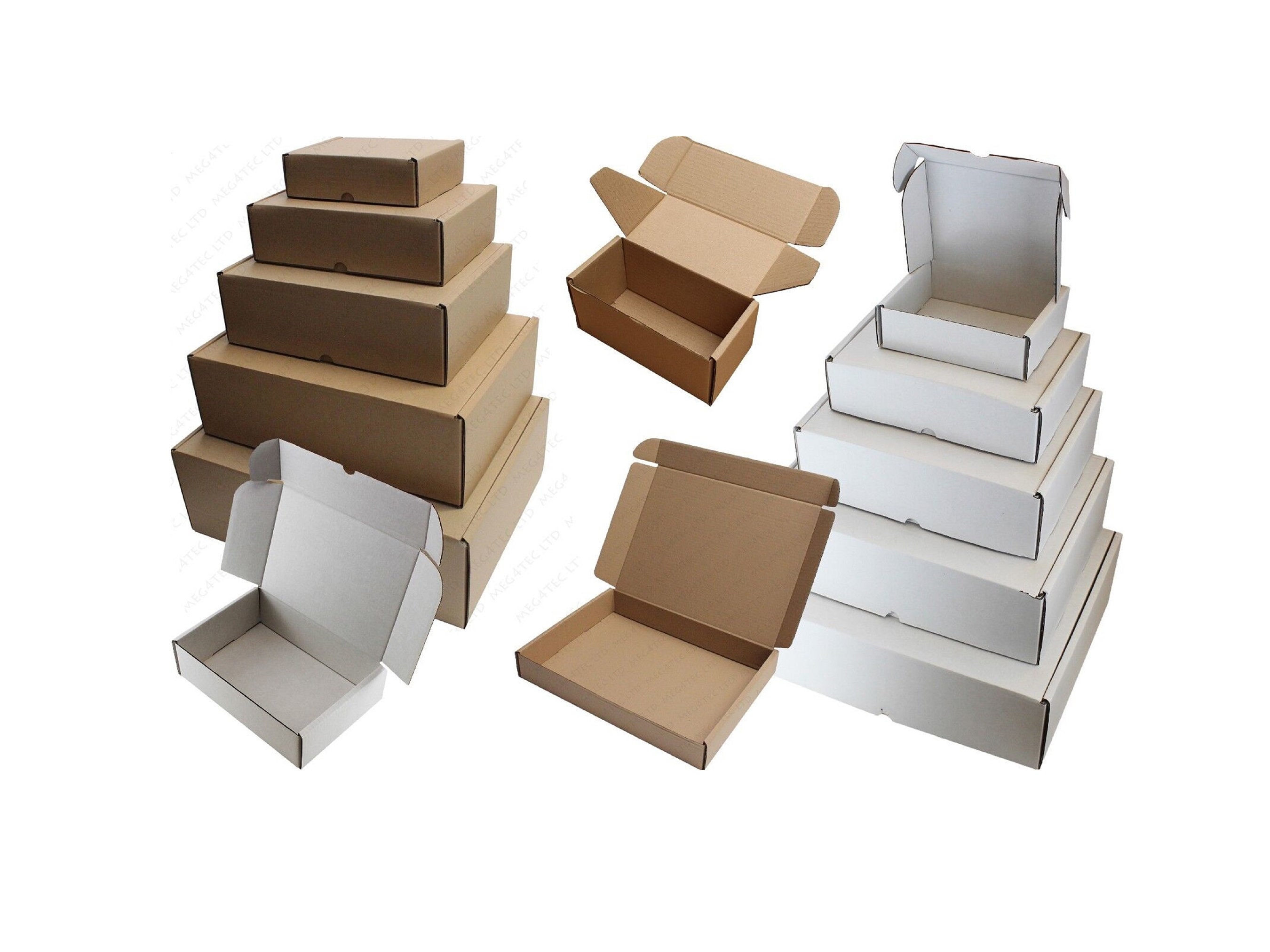 White or Brown Shipping Cardboard Boxes Postal Mailing Gift - Etsy UK