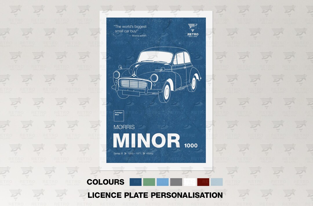 Morris Minor 1000 Print - Retro Vintage Auto Poster - Britische ...