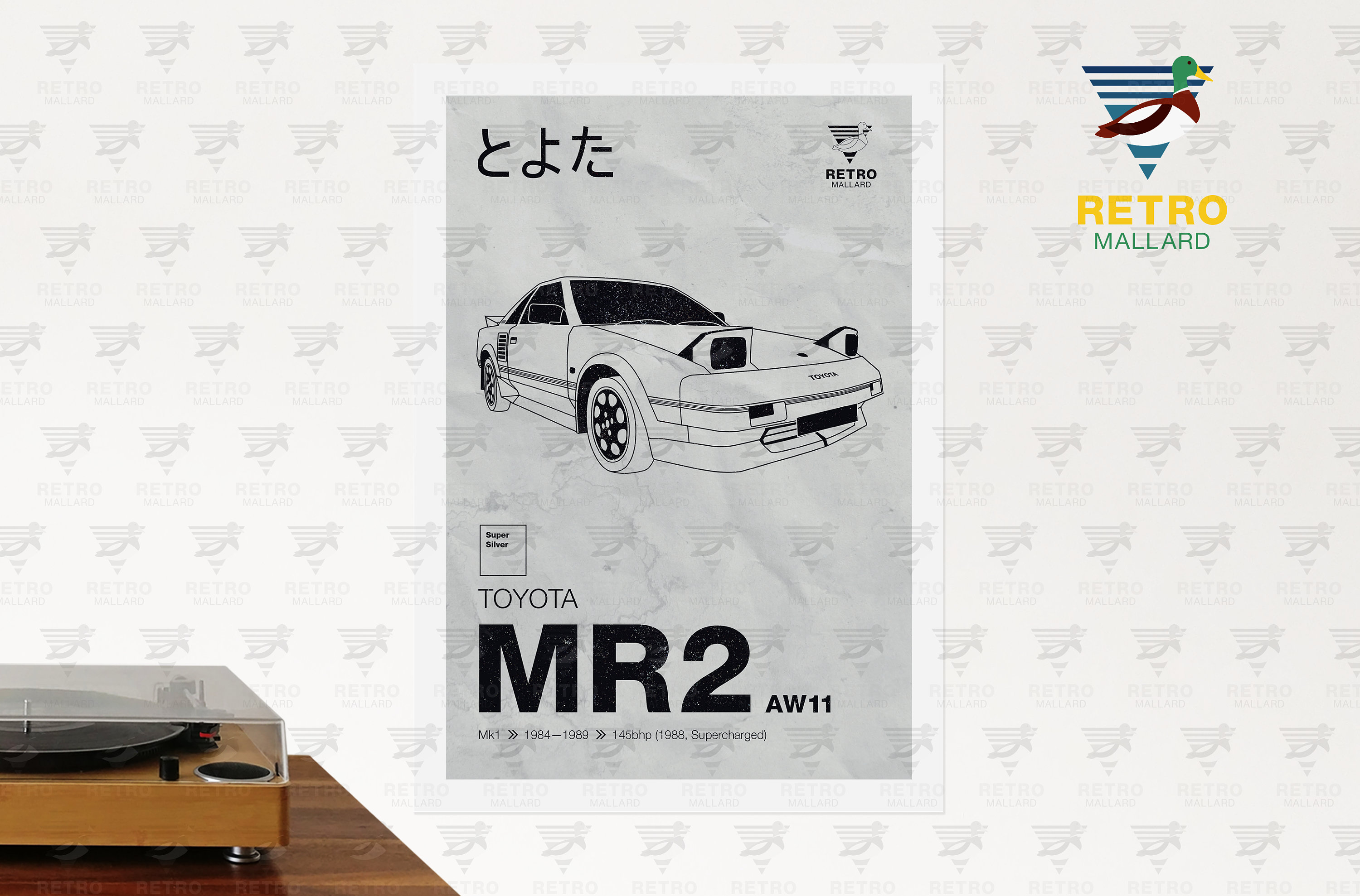 Toyota MR2 AW11 Retro Print - Japanese Classic Car Poster - Petrolhead ...