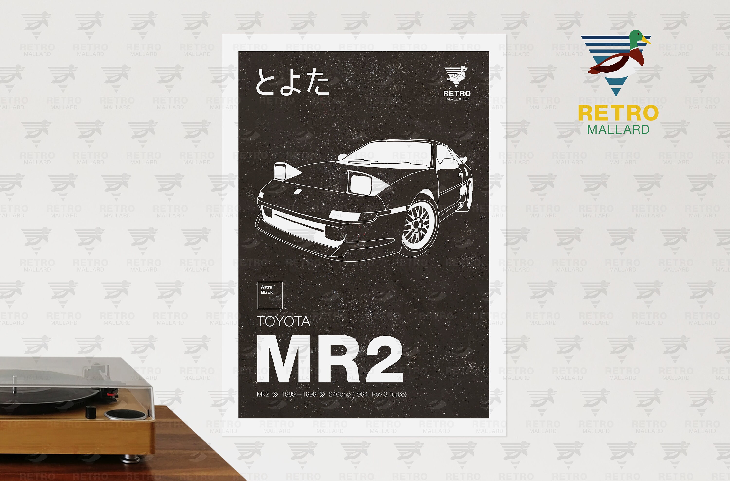 Toyota MR2 MK2 Retro Print - Japanese Classic Car Poster - Petrolhead ...