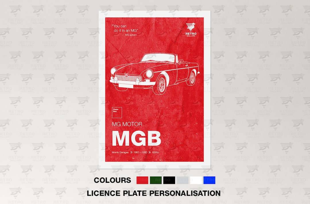 Classic MG MGB Print - Morris Garages Vintage Poster - British Classic ...