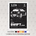 Suzuki Swift Sport ZC33S Print - Japanese Classic Car Poster ...