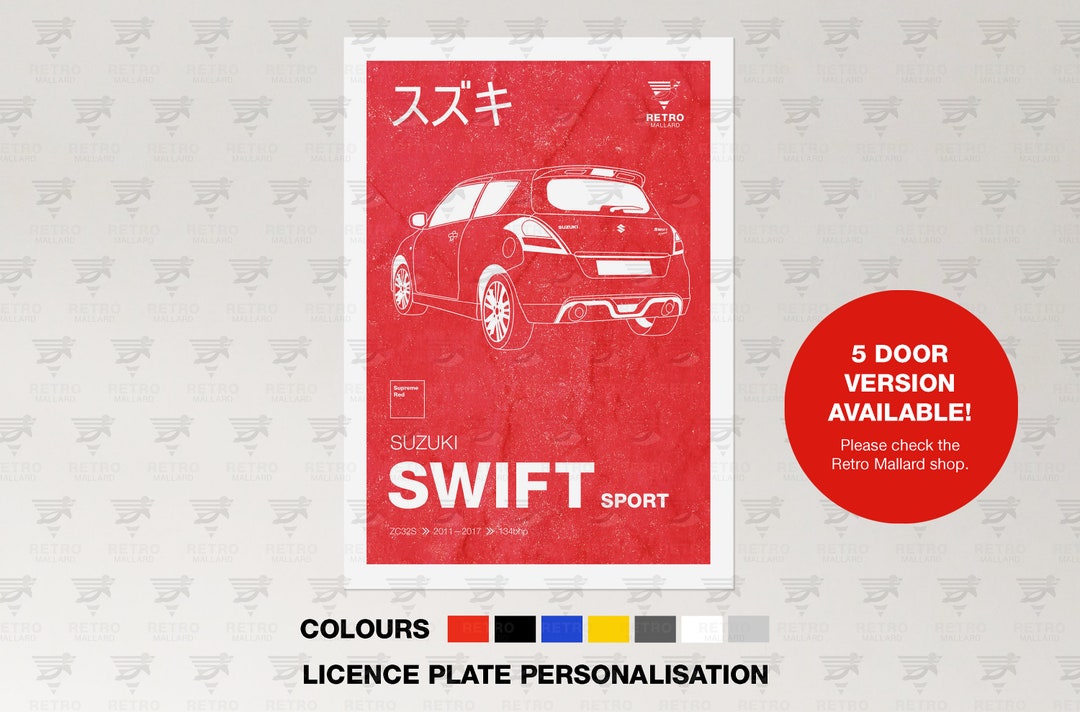 Suzuki Swift Sport ZC32S Print - Japan 3 Door Classic Car Poster ...