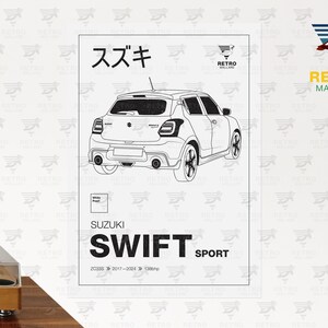 Suzuki Swift Sport ZC33S Print - Japanese Classic Car Poster ...