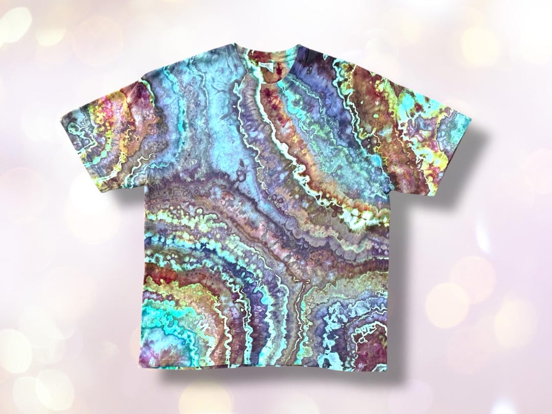OIL SLICK Tie Dye Shirt, Dyed to Order Geode Ice Dyed Tee - Etsy