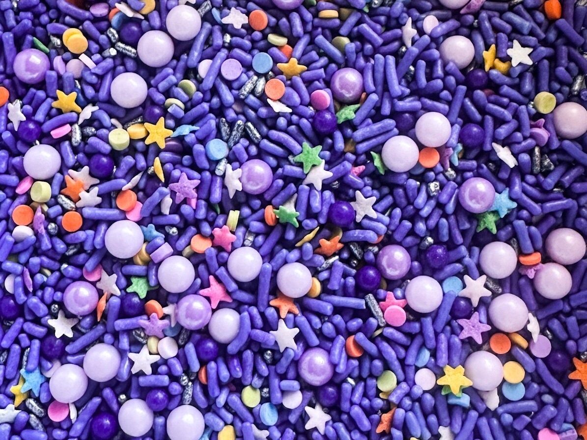 Bubble Pop Sprinkle Mix limited , Purple and Rainbow Star Sprinkles - Etsy