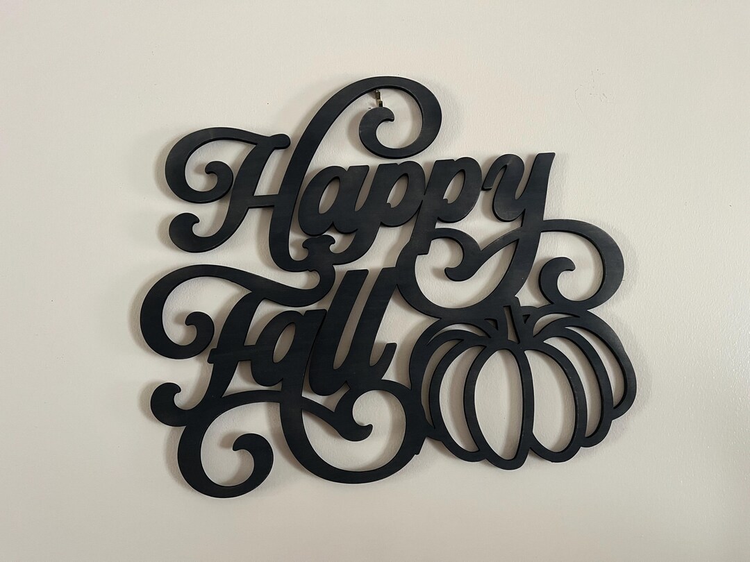 Happy Fall Wall Door Hanger, Wood Decor, Wood Hanging, Seasonal Laser ...
