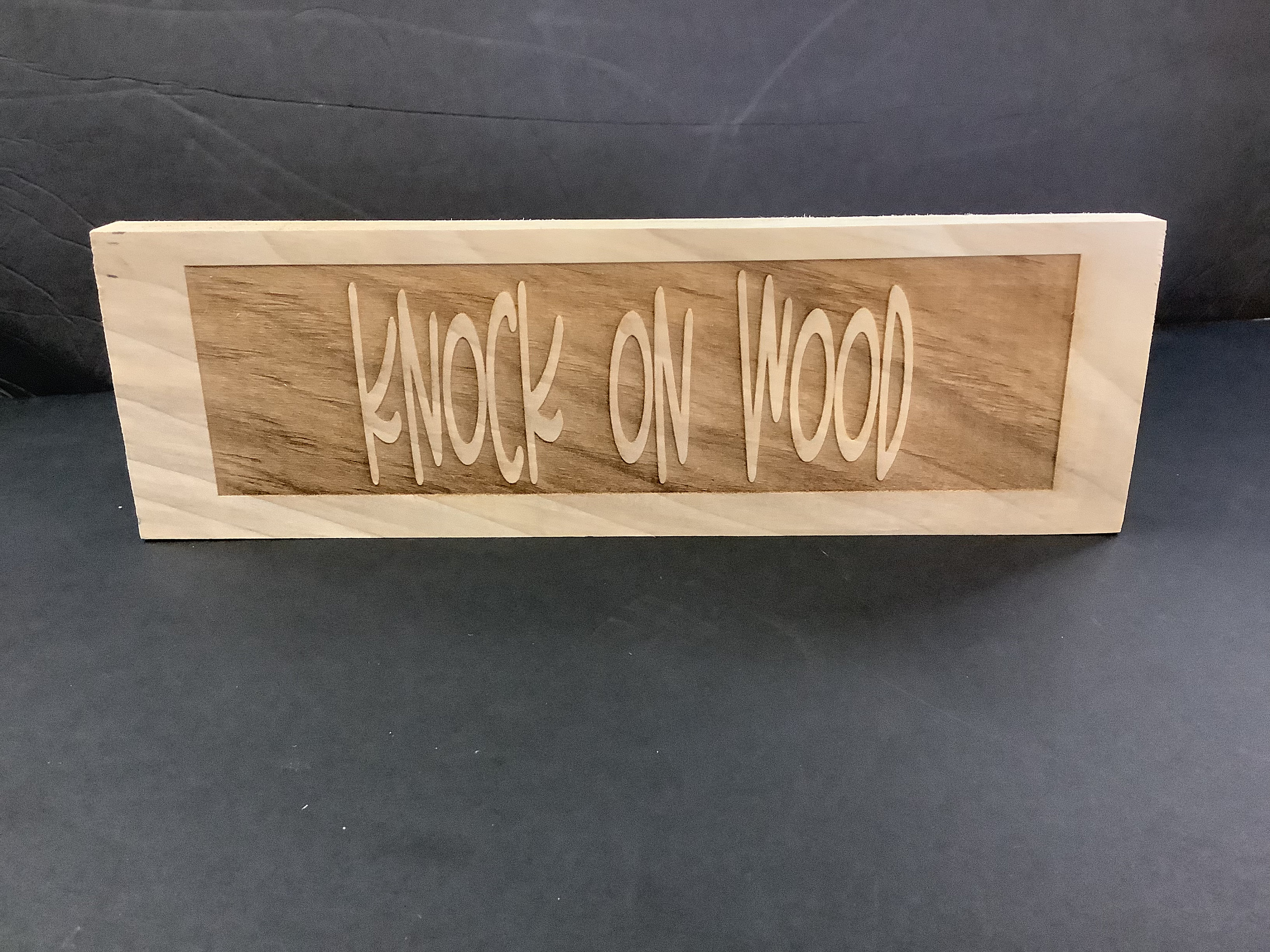 Knock on Wood Block Sign, Wood Sign, Name Wood Sign, Shelf Sitter Wood ...