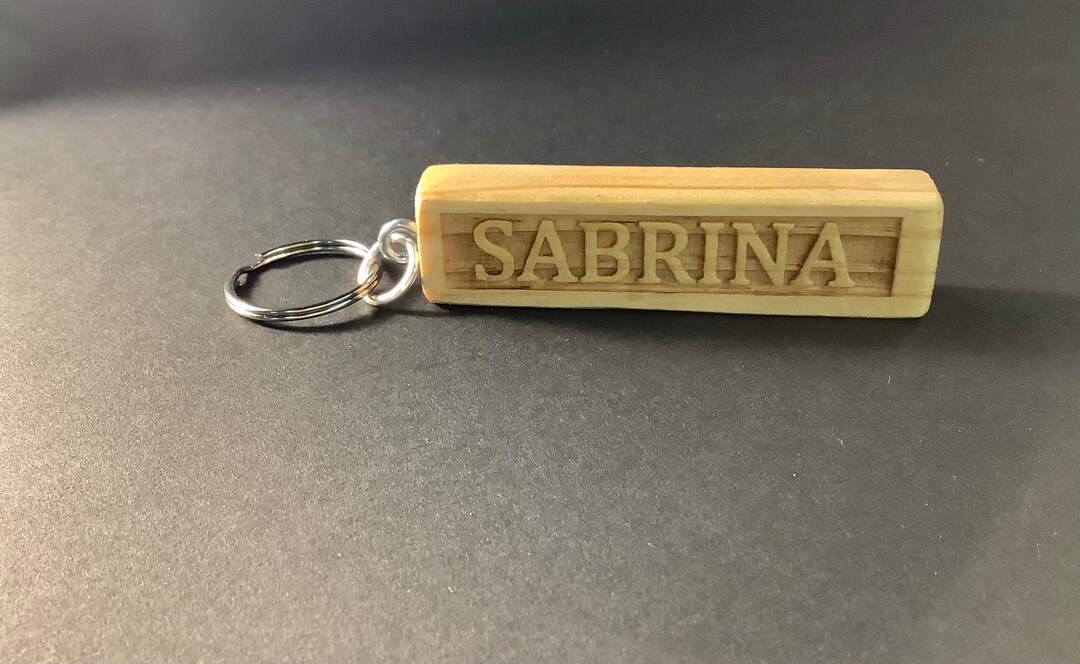 Name Keychain, Personalized Wood Name Keychain, Wooden Block Keychain ...