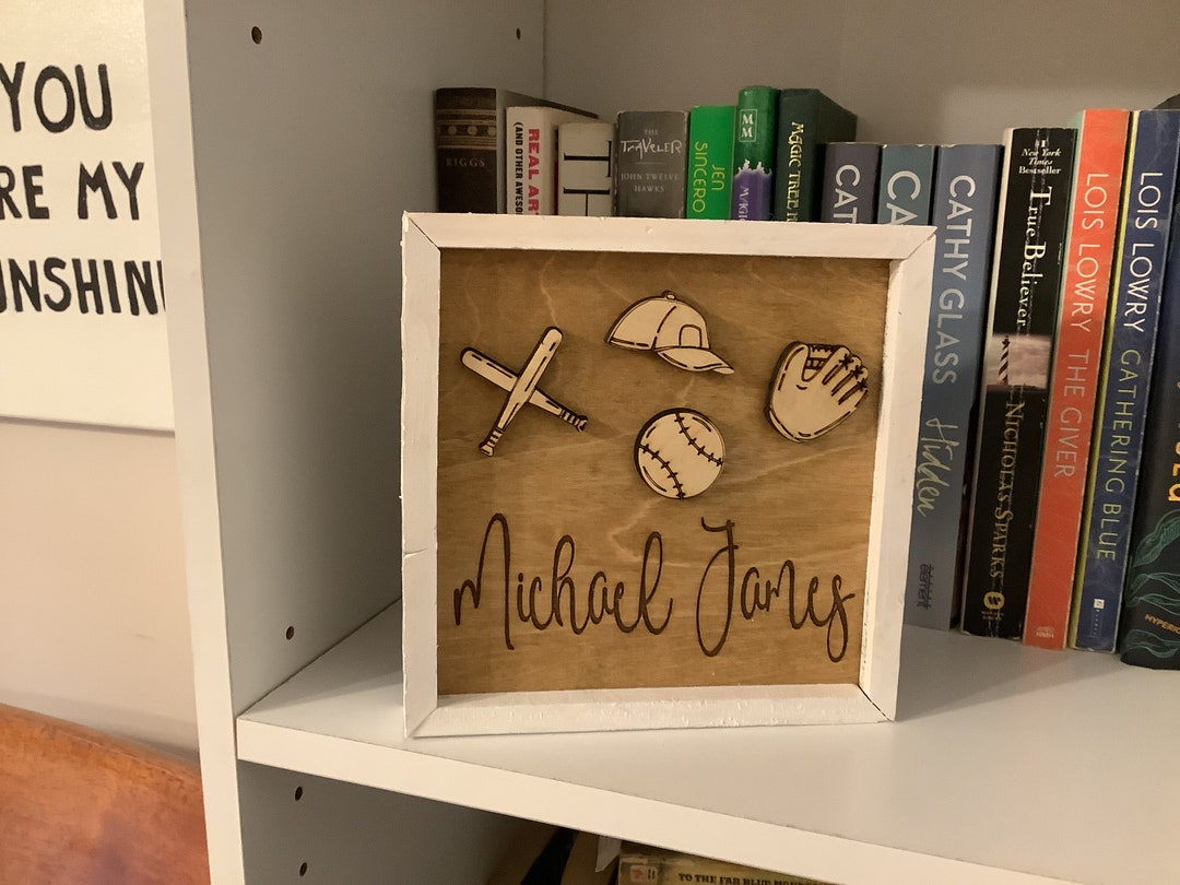 Custom Wooden Name Baseball Frame, 3D Name Frame, Framed Personalized ...