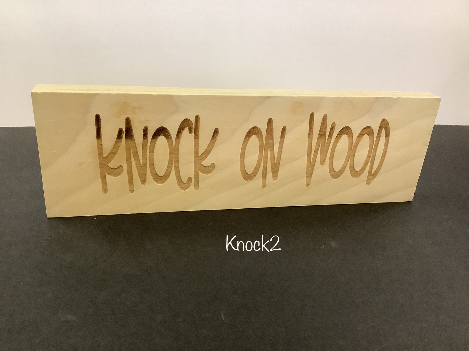 Knock on Wood Block Sign, Wood Sign, Name Wood Sign, Shelf Sitter Wood ...