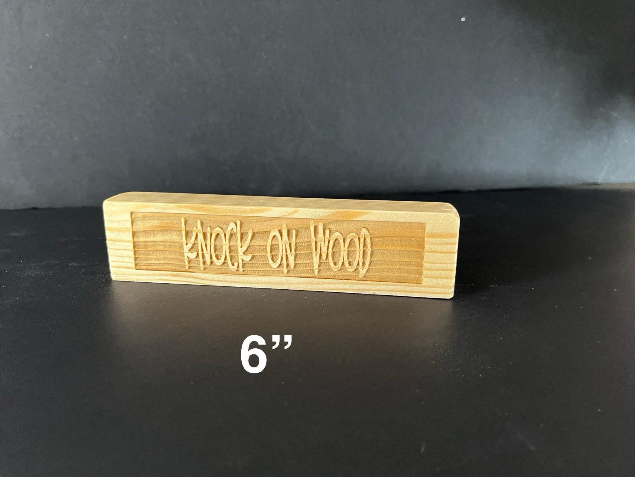 Knock on Wood Block Sign, Wood Sign, Name Wood Sign, Shelf Sitter Wood ...