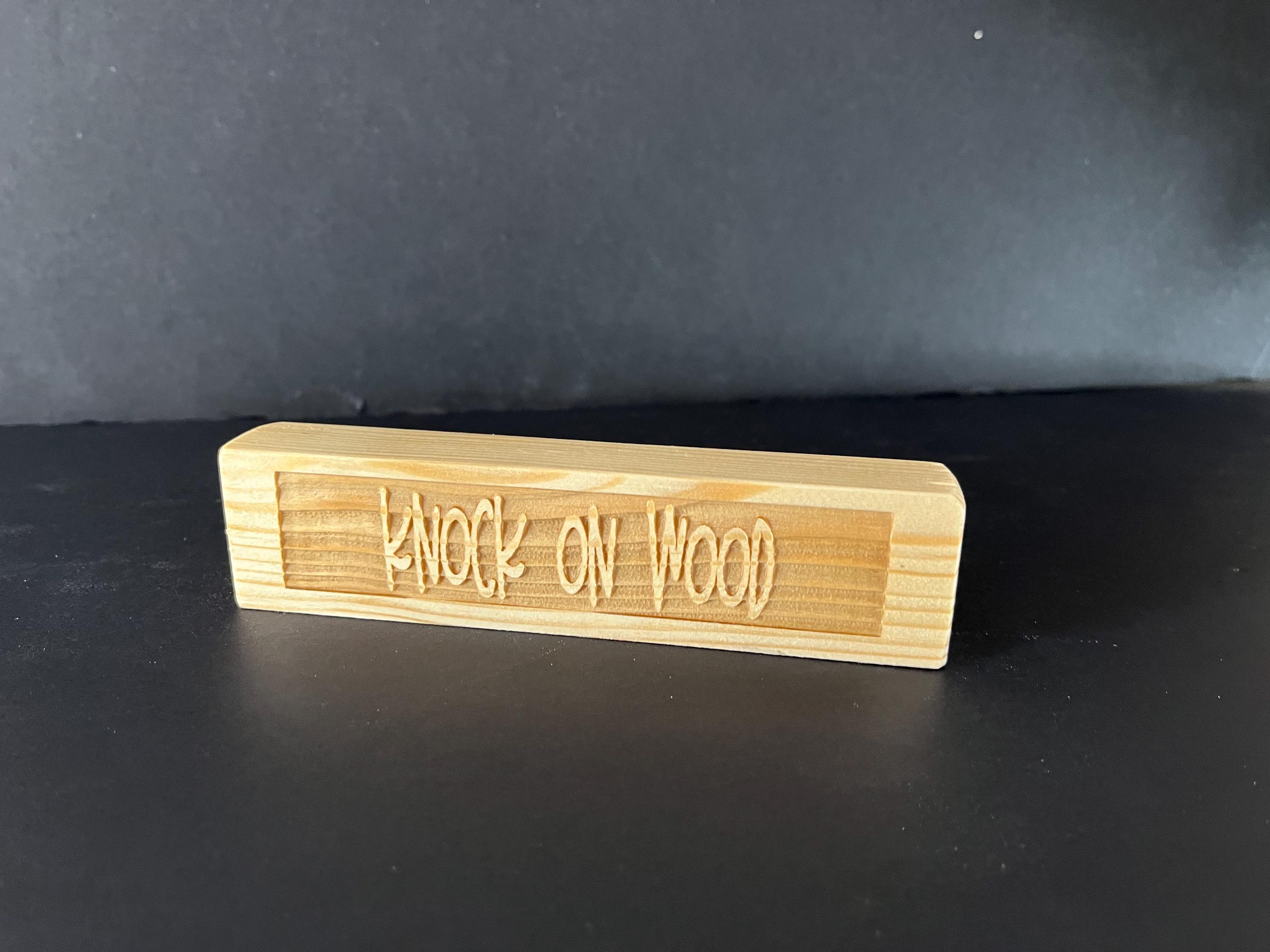 Knock on Wood Block Sign, Wood Sign, Name Wood Sign, Shelf Sitter Wood ...