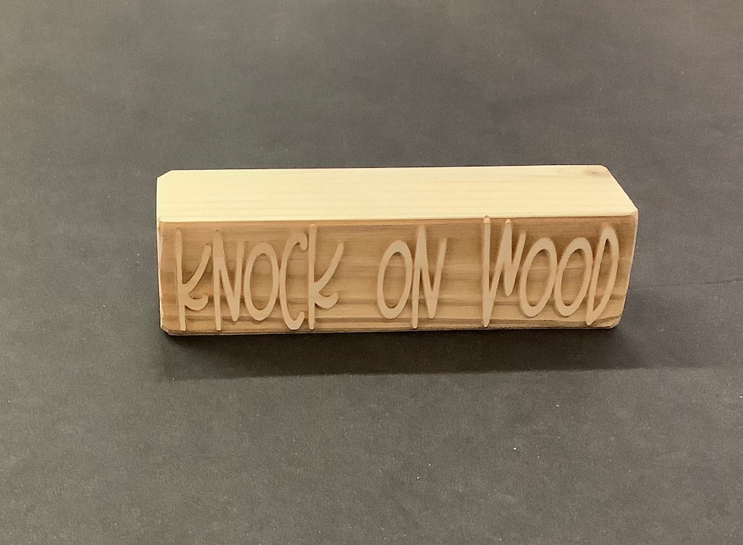 Knock on Wood Block Sign, Wood Sign, Name Wood Sign, Shelf Sitter Wood ...