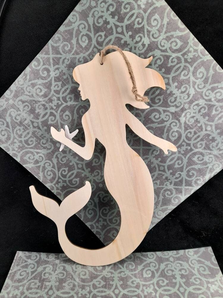 Wooden Mermaid Cut Out DIY for Crafts / Nautical Cut Out / the - Etsy