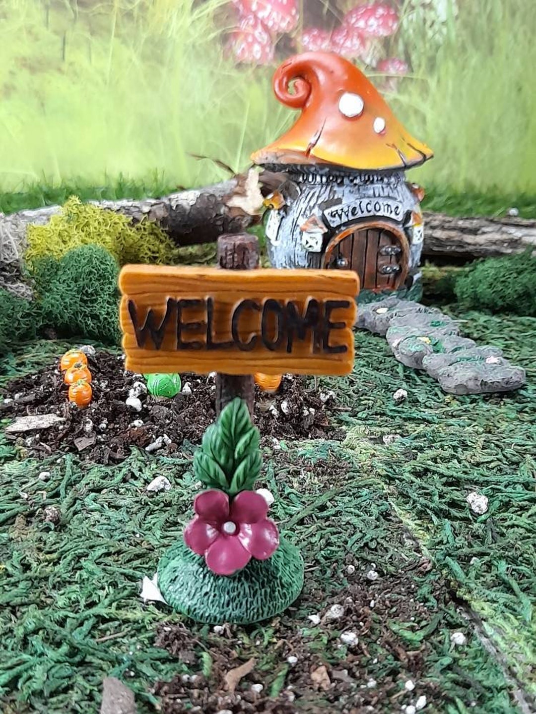 Fairy Garden Welcome Sign / Fairy Garden Accessories/ the - Etsy